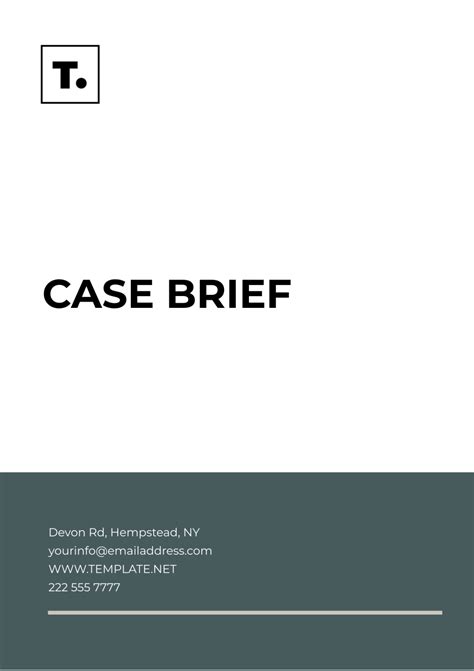 Free Case Brief Templates To Edit Online Print
