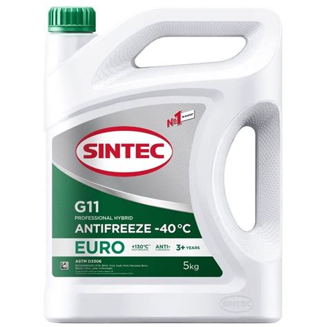 Антифриз SINTEC Sintec Euro зеленый G11 (-40) 5 кг 990554 (1 шт) купить ...