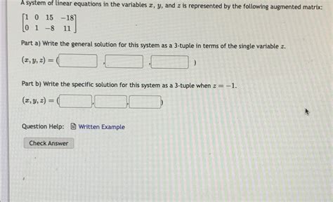 Solved A System Of Linear Equations In The Variables Xy