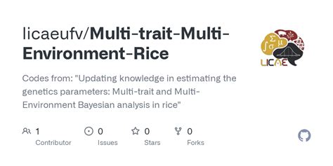 Github Licaeufvmulti Trait Multi Environment Rice Codes From