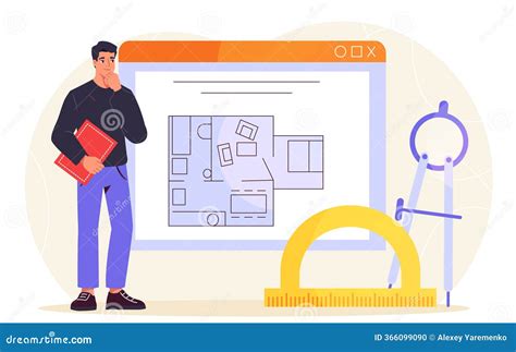 Blueprint Architecture Blueprint Construction Paper Plan Line Icon Vector Cartoondealer