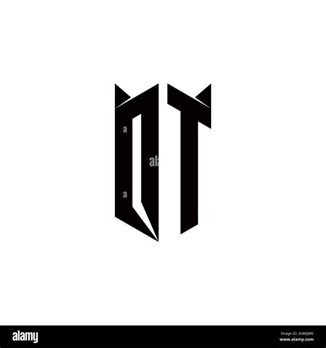 QT Logo Monogram With Shield Shape Designs Template Vector Icon Modern Stock Vector Image Art