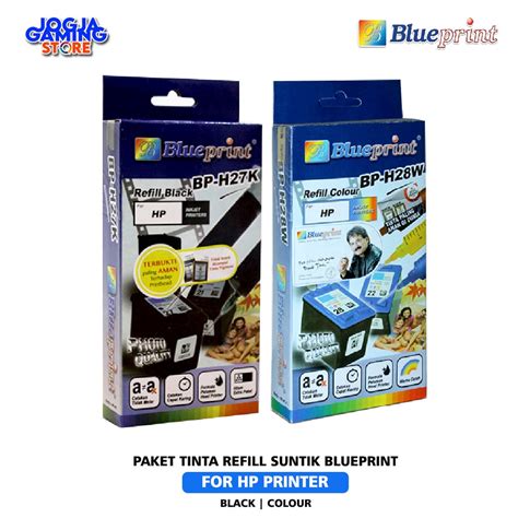 PAKET TINTA REFILL TINTA SUNTIK HP BLUEPRINT Black Colour Shopee Indonesia