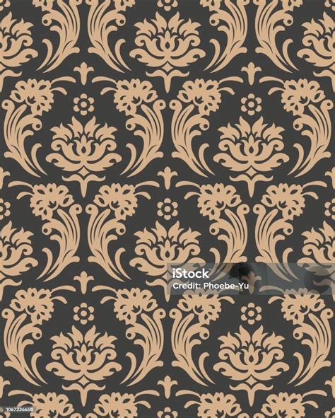 식물 잎 꽃 크로스 벡터 다 마스크 완벽 한 복고풍 패턴 배경 식물원 나선형 곡선 0명에 대한 스톡 벡터 아트 및 기타 이미지 0명 갈색 고전 양식 Istock