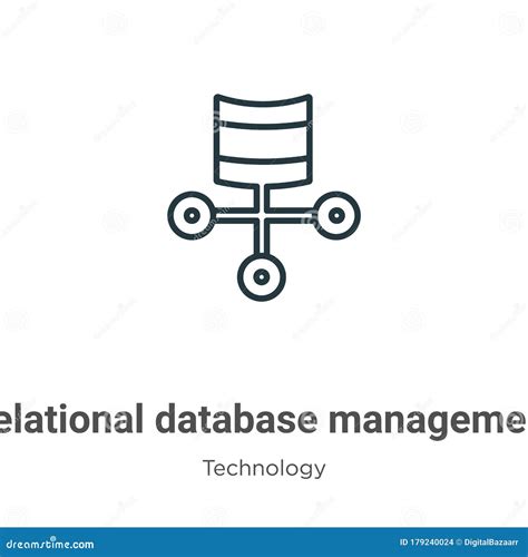 Relational Database Management System Outline Vector Icon Thin Line