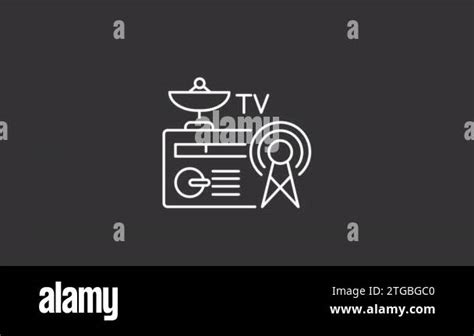 Animated Broadcast White Line Icon Tv And Radio Translation