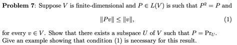 Solved Problem 7 Suppose V Is Finite Dimensional And