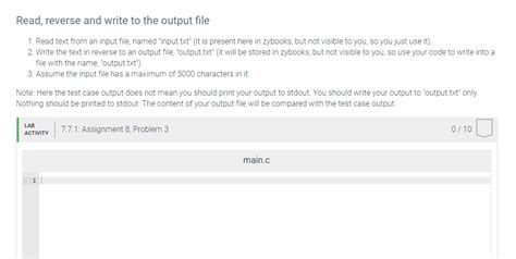 solved read reverse and write to the output file 1 read