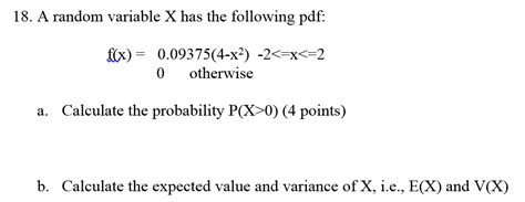 Solved Find Expected Value And Variance Of A Pdf