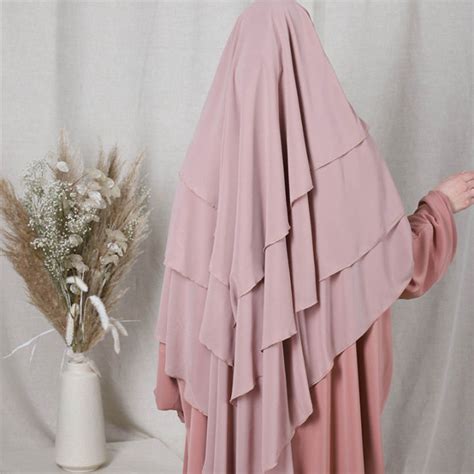 Tpink Three Layers Chiffon Khimar Daraz Pk