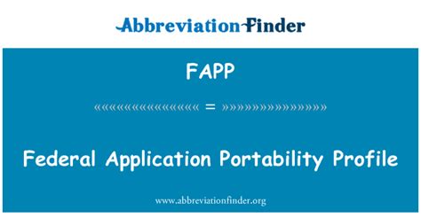 Fapp Significa Perfil De Aplicación Federal De Portabilidad Federal