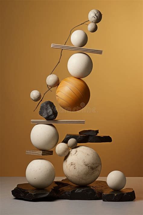 Visually Striking Arrangement Of Various Spherical And Cylindrical Objects Stock Image Image