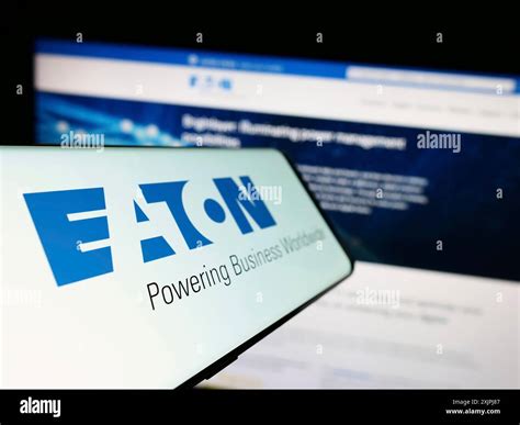 Stuttgart Germany 07 01 2023 Mobile Phone With Logo Of Power Management Company Eaton