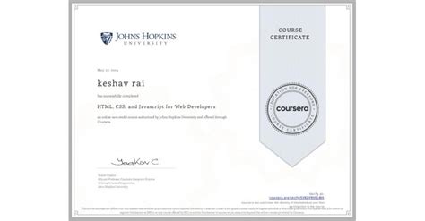 Keshav Rai On Linkedin Completion Certificate For Html Css And