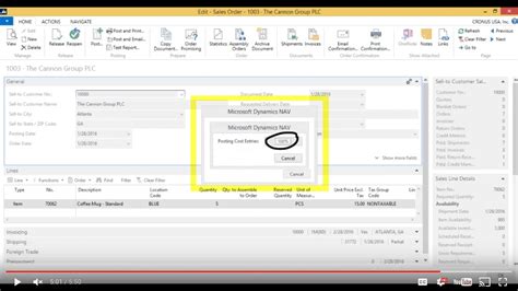 Post Purchase And Sales Order In Microsoft Dynamics Nav 2015