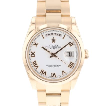 Day Date Everose Gold White Roman Dial Rolex Sold Watches Juwelier Burger
