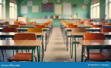 Classroom With Rows Of Chairs And Tables Toned Image Stock Illustration Illustration Of Classroom With Rows Of Chairs And Tables Toned Image Stock Illustration Illustration Of