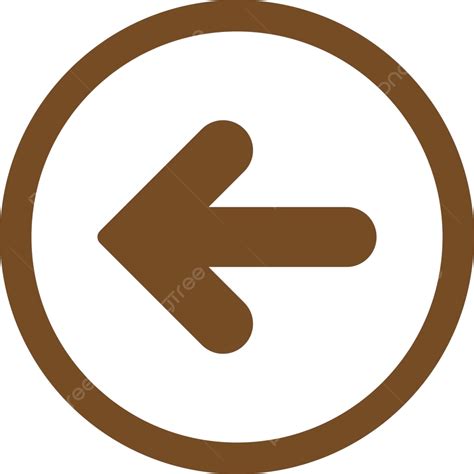 Flat Vector Icon Of A Brown Rounded Arrow Pointing Left Vector Arrowhead Brown West