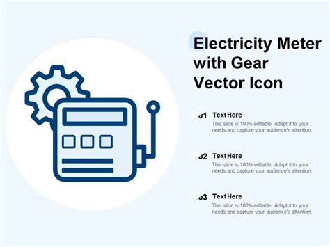 Electricity Meter With Gear Vector Icon Ppt PowerPoint Presentation File Icons PDF