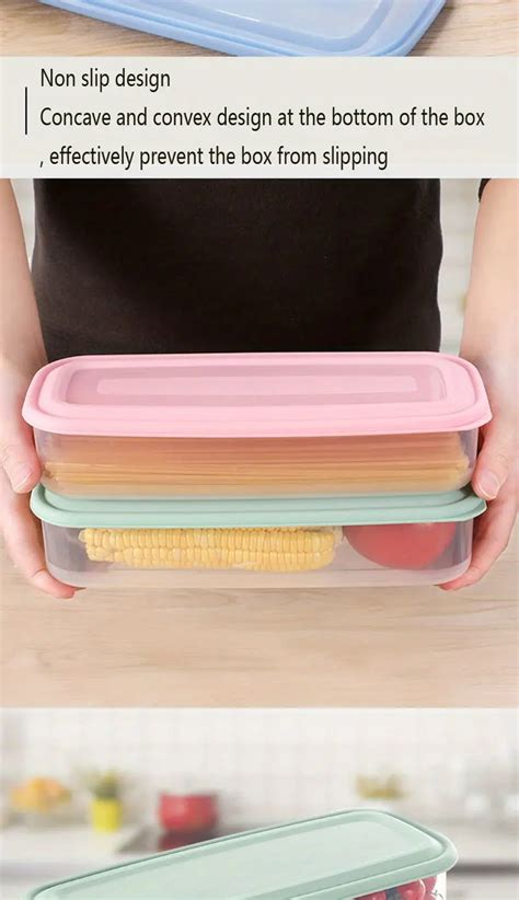뚜껑이있는 1pc 파스타 용기 식품 보관 Crisper 밀봉 식품 보관 용기 플라스틱 스파게티 용기 파스타 주최자 밀폐