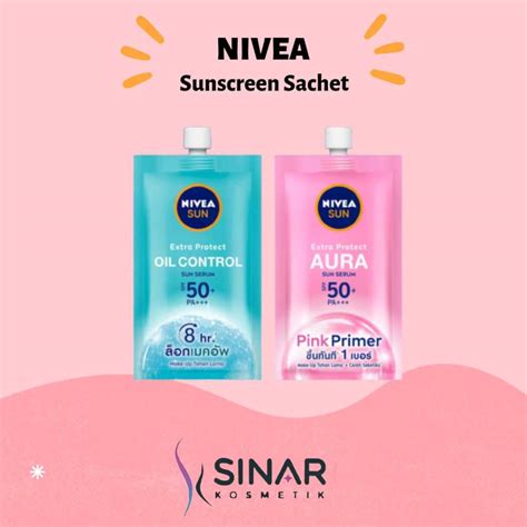 Jual Nivea Sun Serum Sachet Instan Aura 7ml Spf 50 Sunscreen Shopee