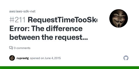 requesttimetooskewed error the difference between the request time and the current time is too
