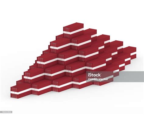 흰색 배경에 라트비아 플래그와화물 컨테이너의 3d 그림입니다 배달 운송 운송 화물 운송 경제에 대한 스톡 사진 및 기타 이미지 Istock