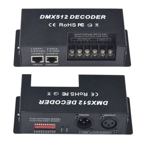 30A DC12 24V 3channel 10A Output RGB Single Dmx Decoder Driver Constant Voltage Decoder Led