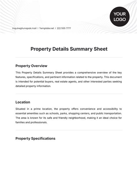Free Summary Sheet Templates Editable And Printable