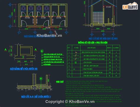 File cad bản vẽ nhà vệ sinh trường học kích thước x m