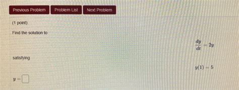 Solved Separable Equations Problem 1 Previous Problem