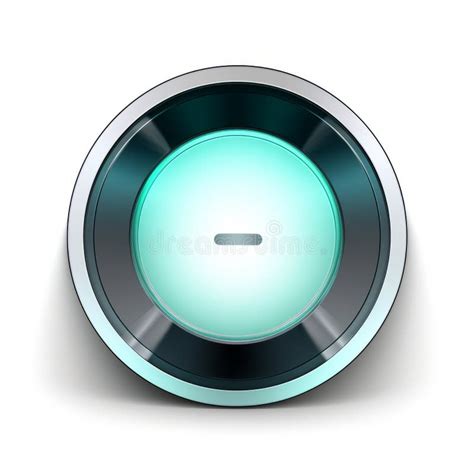 A Button With A Green Light On It Stock Illustration Illustration Of