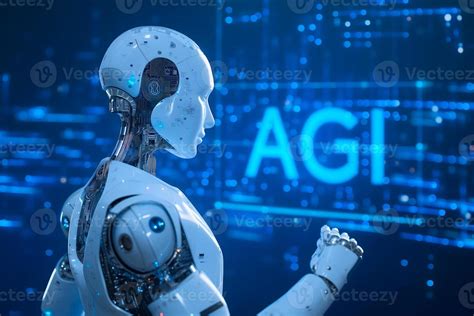 Ai Generated Android Head On Abstract Cybernetic Data Background With