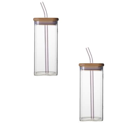 Moqin Glass Cups With Lids And Straws 20oz Wide Mouth Drinking Jars Drinking Glasses With Lids
