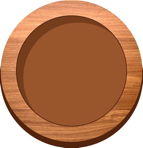 Game Button Wooden Round With Hole PNG
