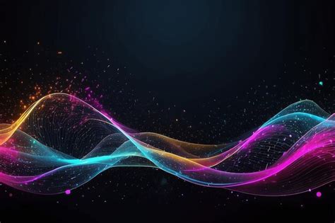 Abstract Dynamic Motion Lines And Dots Background With Colorful Particles Digital Streaming