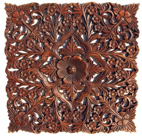 Square Carved Teak Panel Carving Teak Wood Square