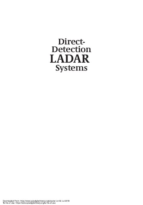 Pdf Direct Detection Ladar Systems