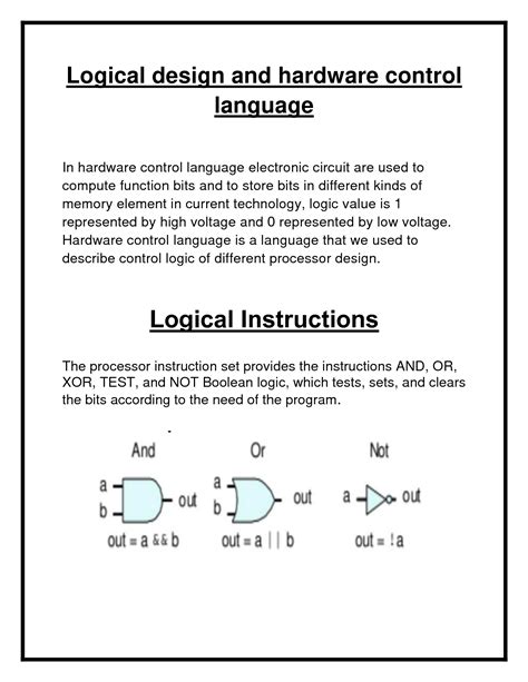 SOLUTION Logical Design And Hardware Control Language Studypool