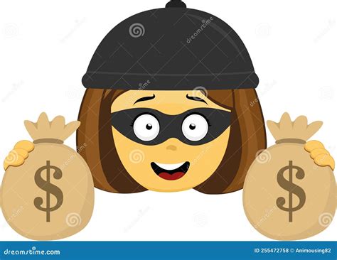 Vector Emoticon Female Robber Stock Vector Illustration Of Ilegal