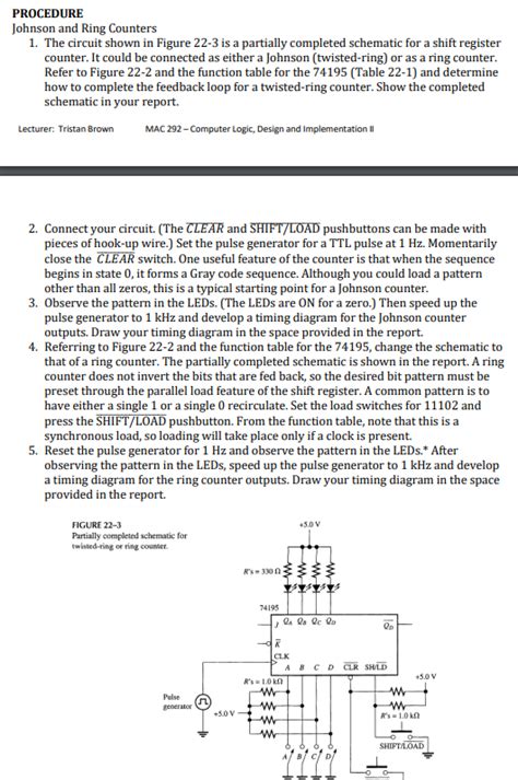 Procedure Johnson And Ring Counters 1 The Circuit