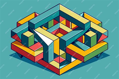 Premium Vector A Classic Geometric Shape Fragmented And Reassembled In A Playful And