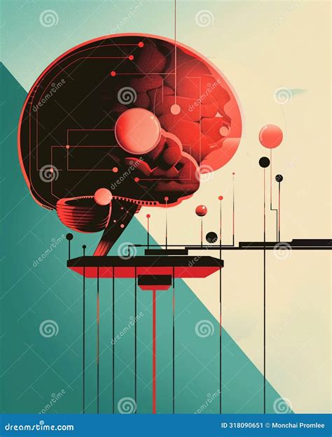 Brain Interface With Floating Cognitive Symbols Neon Futuristic Overhead Perspective Sleek