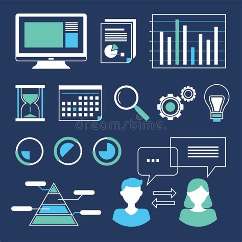 Web Data Analysis Summary Vector Illustration Set Collection Stock Vector Illustration Of