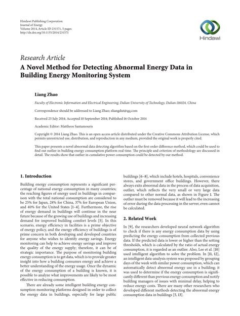 pdf a novel method for detecting abnormal energy data in building