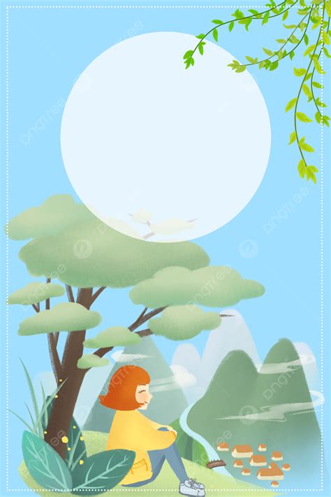 만화 풍경 손으로 그린 일러스트 분위기 잔디 손으로 그린 배경 일러스트 및 사진 무료 다운로드 Pngtree