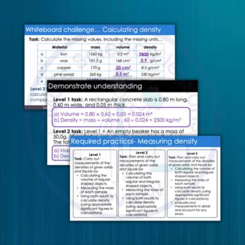 Density GCSE By CMGs Science Lessons TPT
