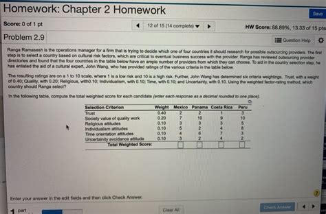 Solved Homework Chapter 2 Homework Save Score 0 Of 1 Pt 12