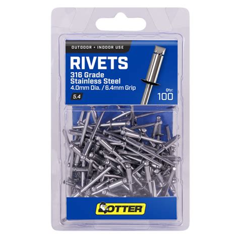Otter Stainless Steel Open Rivets Blister