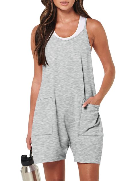 Prinbara Womens Summer Rompers Casual Sleeveless Spaghetti Strap